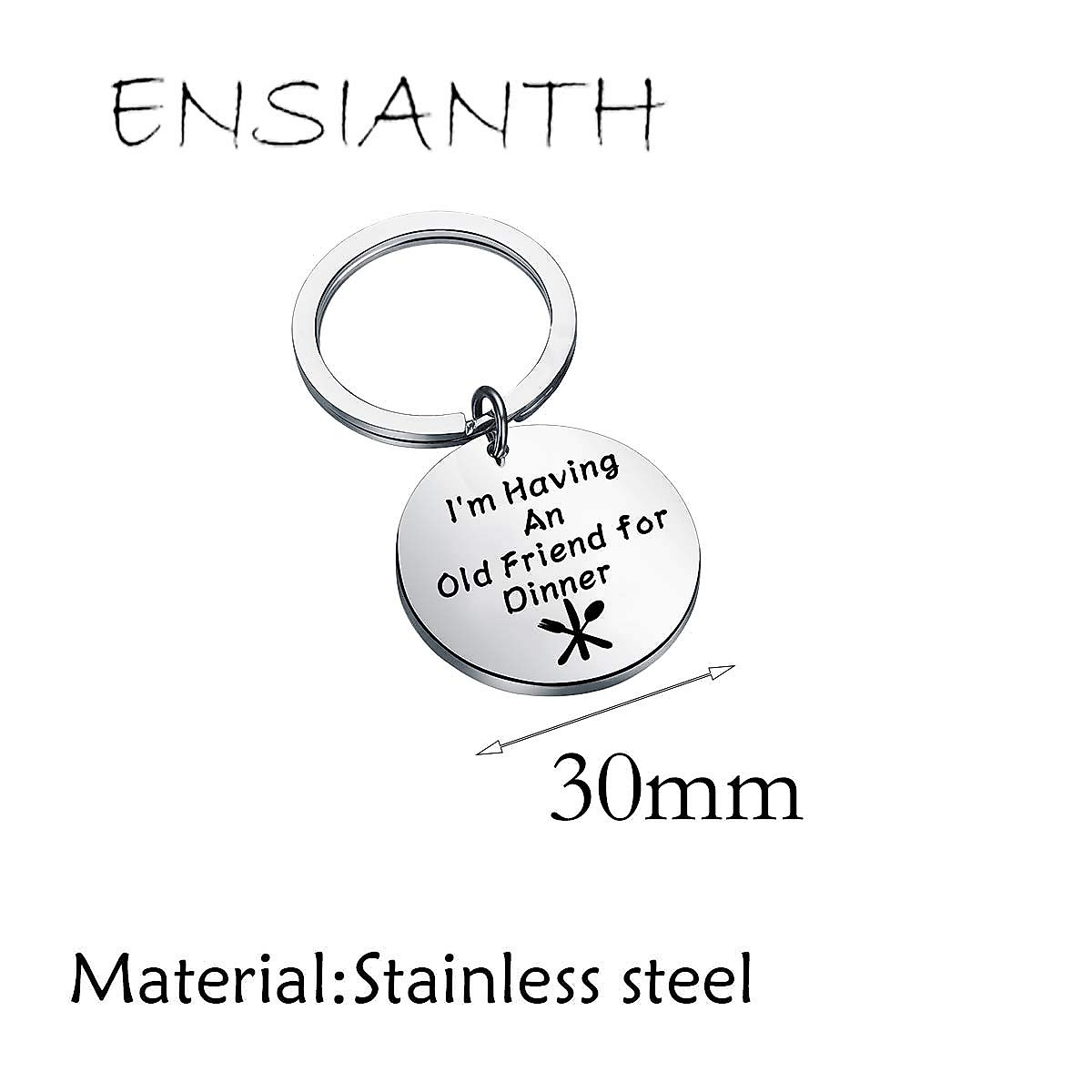 ENSIANTH Horror Gift Horror Kitchen Keychain Hannibal Lector Quote Silence of The Lambs Inspired Keychain (Friend for Dinner)