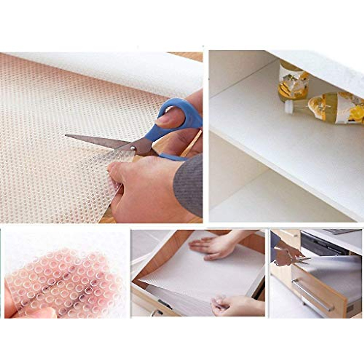 3 Rolls Cabinet Mat Drawer Liner Refrigerator Mat Pad For Kitchen Home, 17.7 x 59 Inch Transparent