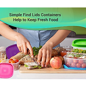 ARSUK Plastic Food Containers Set with Airtight Lids 7 PCs, Kitchen Storage Organization Stackable Containers for Lunch Snacks Sandwich Sauces, BPA Free Microwave Freezer Dishwasher Safe