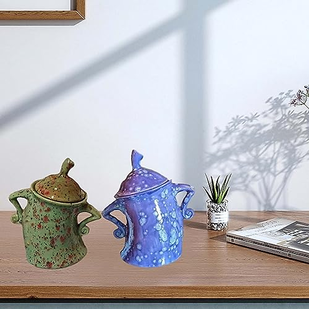 KISSONU Canister with Attitude, Cute Food Storage Jar with Airtight Lid for Kitchen, Perfect for Coffee Tea Sugar Spices and More Food Jars,Stylish Kitchen Organization and Cute Decor (B)