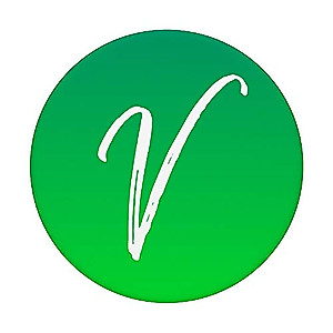 Bright Green Letter V Phone Case Cute Green Ombre Letter V PopSockets Grip and Stand for Phones and Tablets