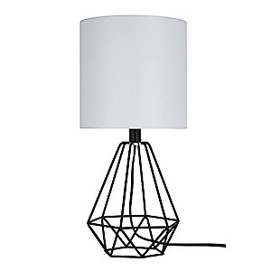 Catalina 22771-001 Mid-Century Modern Open Metal Cage Table Desk Lamp, 17.25", Matte Black