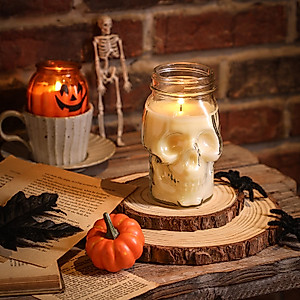 Gothic Skull Candle, Large Skull Candle Halloween Gothic Decorations for Home Table Bar Indoor Room,Scary Halloween Decorations Indoor White
