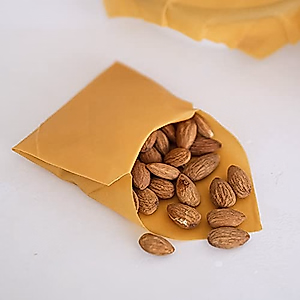 Less. Reusable Beeswax Food Wraps 3 Pack Size Small, Compostable Alternative to Plastic Wrap, Classic Paper Brown Wrap