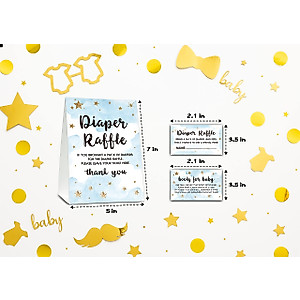 Baby Shower Cards Kit,Moon and Stars Set of 25 Baby Shower Invitations with Envelopes, Book Request Cards for Baby Shower,Sleepover Themed Baby Shower Party Favor Decoration(13)