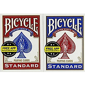 Bicycle Standard Index Playing Cards 1 Deck, Colors may Vary (Red or Blue)