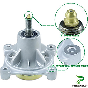 POSEAGLE 587125201 Mandrel Assembly Replace Husqvarna 587125201, 532174356, 174356, 174358, 539107515, Husqvarna z246 Spindle for Husqvarna z246, rz4623, rz46i, rz5424, yth2348, yth2448 Decks