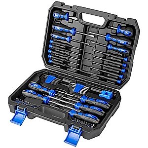 Prostormer Magnetic Screwdriver Set, 79-Piece Multi-Purpose Slotted/Phillips Screwdriver Kit with Precision Screwdrivers, Allen Wrench Set and Screwdriver Bits for DIY and Repair Works