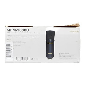 Marantz Professional MPM-1000U | Large Diaphragm USB Condenser Microphone for Podcasting & Recording, Including USB Cable & Mic Clip, Black