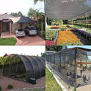 EVETTO 70% Sunblock Shade Cloth Net Black UV Resistant, Garden Shade Mesh Tarp for Plant Cover, Greenhouse, Barn. Top Shade Cloth Quality Panel for Flowers, Plants, Patio Lawn (6.5×6.5ft(2×2m))