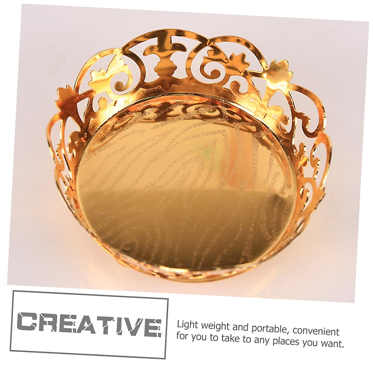 SHOWERORO Candy Dish Entryway Key Bowl Appetizer Tray Candy Nut Serving Container Dessert Serving Tray Cake Serving Plate Fruit Stand Vanity Tray Decorative Fruits Tray Iron Buffet Desk