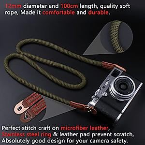 VKO Camera Strap, Camera Rope Strap Neck Shoulder Strap Compatible with Sony Canon Nikon Fuji Mirrorless DSLR SLR Camera 100cm Green