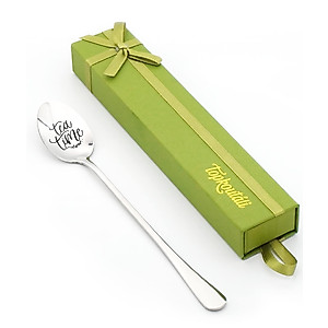 Funny Tea Time Spoon - Engraved Stainless Steel Spoon with Humorous Quote - Great gift for Tea Lovers, Bookworms and Friends