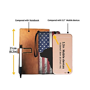 Women Wallet American Pit Bull Terrier USA Flag Printed Zip Around Wallet Clutch Purse Wristlet Wallet Leather Credit Card Holder Ladies Wallet Multicolor One Size