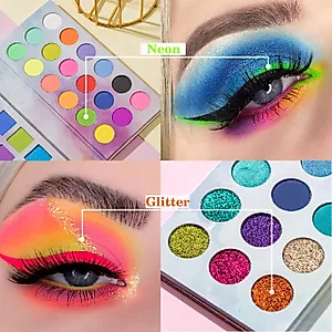 MYUANGO Pastel Paradise Eyeshadow Palette, Highly Pigmented 82 Shades Matte Shimmer Glitter Vegan Makeup Palette for Beginners - Waterproof, Blendable, Long-Lasting - Cruelty-Free