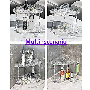 BEENIFIC Corner Bathroom Counter Organizer,Vanity Skincare Perfume Organizer Tray,Makeup Organizer Countertop,Bathroom Storage Corner Shelf