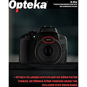 Opteka 58MM 0.35x Fisheye Wide Angle Lens Compatible with Canon DSLR Cameras Including Macro Close Up Attachment