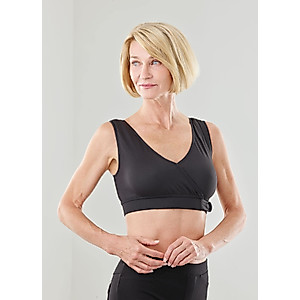 Silverts Women’s Easy Closure Bra - Underwire Free Front Closure Bras for Seniors, Arthritis, Disabled, Surgery Recovery - Adaptive Clothing for Women, Bras for Elderly Women - Black SMA