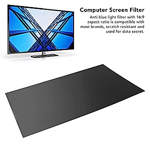 DAUERHAFT 21.5in Computer Screen Filter, Removable 16:9 Aspect Ratio Widescreen Laptop Monitor, Eye Protection Anti Glare Blue Light Slide Mount Tabs Cover Screen Protector for Work Spaces