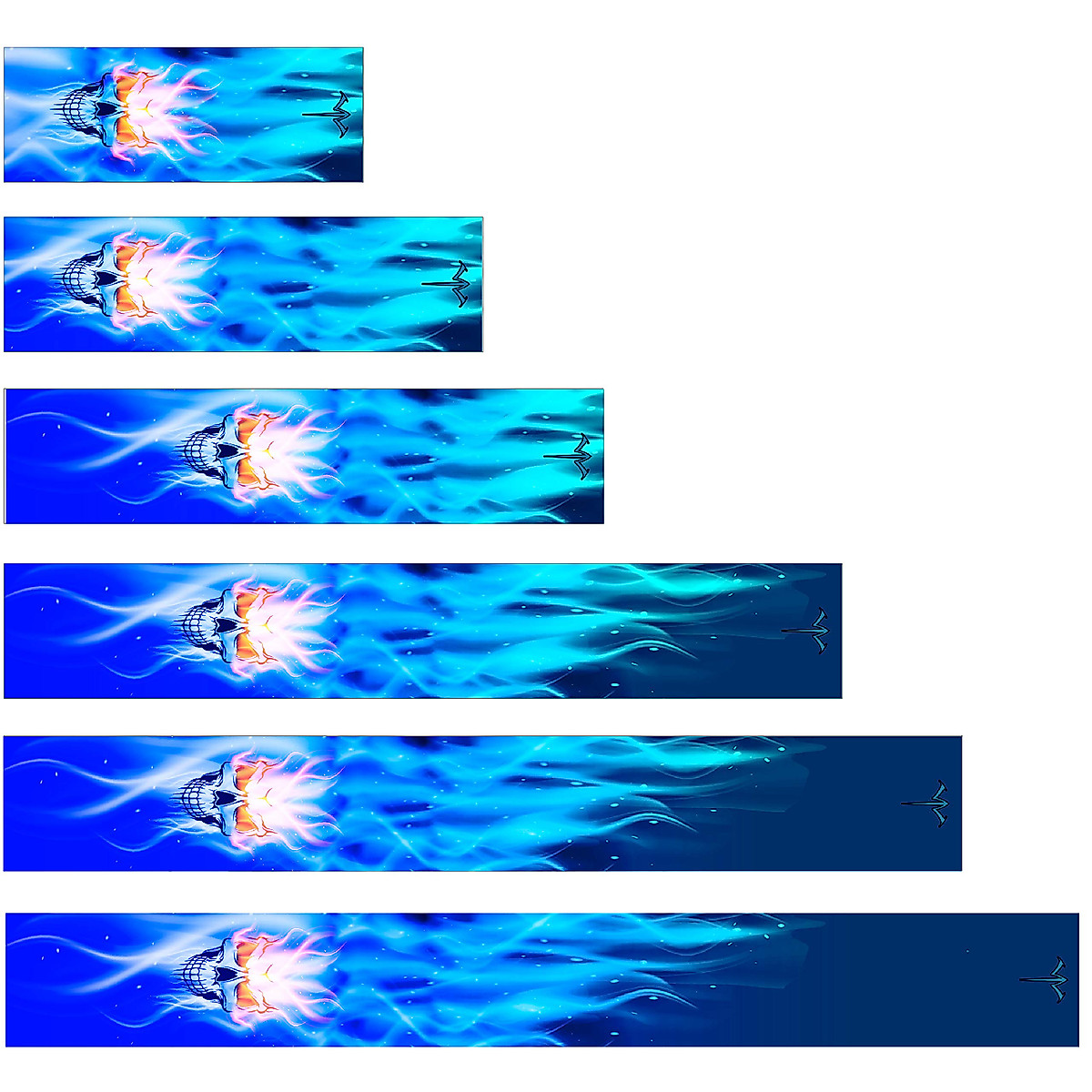 White Water Archery Non-Laminated Blue Flaming Eyes Skull Skeleton Smoke Arrow Wraps 15 Pc Pack (9, 1)