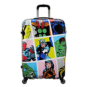 American Tourister Luggage Suitcase, Multicolored (Marvel Pop Art), L (75 cm-88 L)