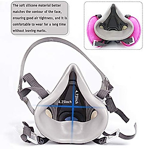 MOARON Reusable Half Facepiece, Half Facepiece with Goggle, Protection from Dust and Organic Vapors, for Painting, Sanding, Polishing, Spraying, Decorating