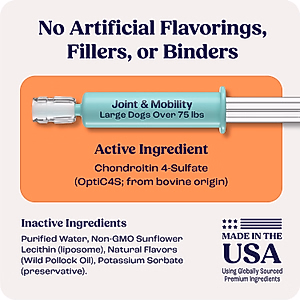 Summit Animal Health Joint and Mobility Supplement for Large Dogs (Previously Lift), All Natural Liquid Chrondroitin with Liposomal Delivery for Arthritis, Hip & Joint Support Vitamin, (Dogs 75+lbs)