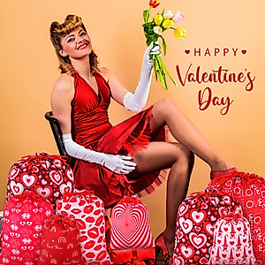 18 Pieces Large Wedding Gift Bags with Drawstring Valentine Gift Bags Anniversary Gift Bag for Weddings Party Supplies Valentine Classroom Exchange Gifts for Kids