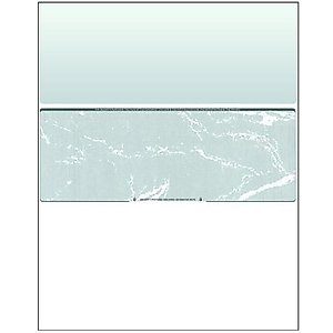 Business Voucher Check Stock - Computer Laser Checks - 2500 Sheets, Check in Middle, Green Marble
