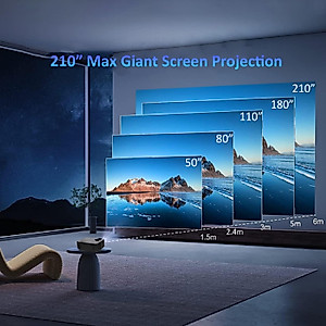 Egate Bluetooth Projector, Full HD 1080p Native with 4k TV stick support, 300 ANSI, 210" Max Screen Size | Inbuilt Speaker | AV, VGA, HDMI, SD Card, USB, Audio Out | (i9 Pro-Max, Black)