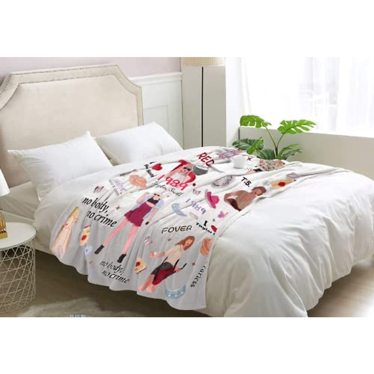 BEEBARYJ Singer Throw Blanket, Novelty Soft Singer Blanket, Fashion Innovative Throw Blanket, Soft and Warm, White Blanket Birthday Fan Concert 50x60in