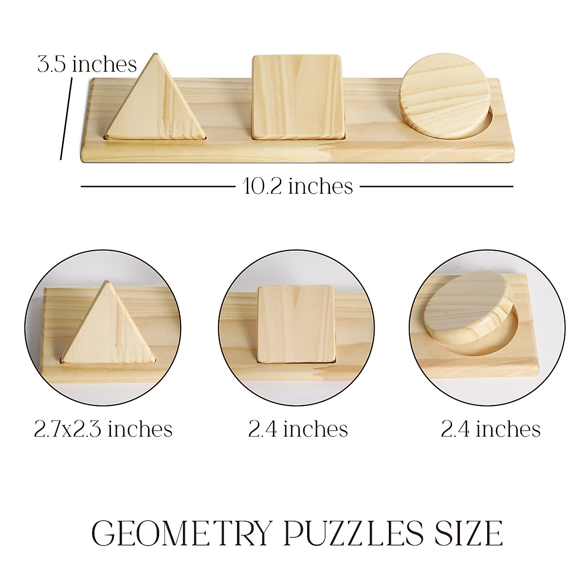 Handreamy Organic Geometric Wooden Puzzles Toys with Pattern Blocks & Boards | Educational Shape Recognition for Toddlers | Preschool Learning Activities for Kids Ages 3+