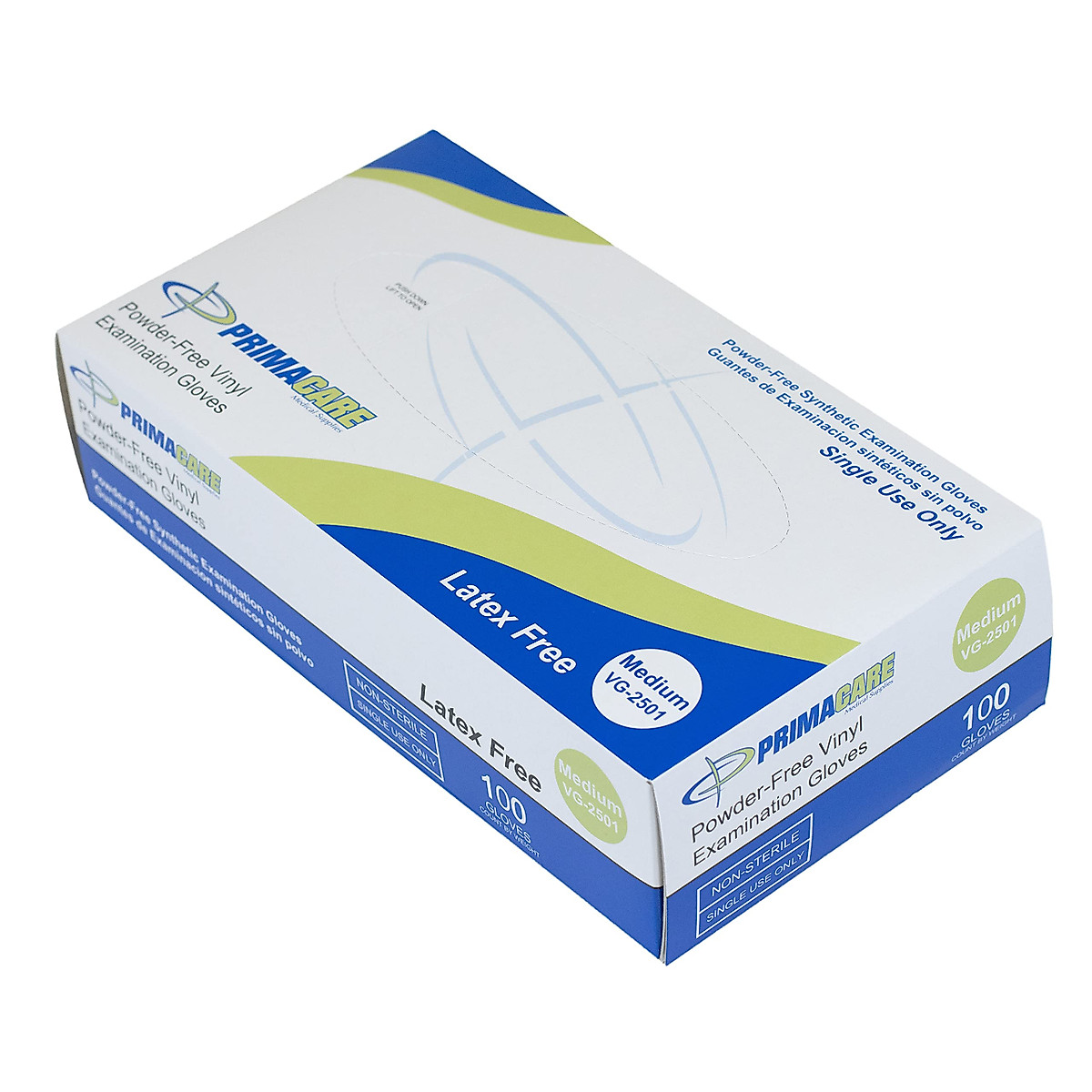 PrimaCare Medical Supplies VG-2502 Case of 100 Large Size Medical Vinyl Examination Gloves Disposable, Latex and Powder Free Gloves
