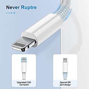 3 Pack Apple MFi Certified iPhone Charger Cable 6ft, Apple Lightning to USB Cable Cord 6 Foot, 2.4A Fast Charging,Apple Phone Long Chargers for iPhone 13/12/11/11Pro/11Max/ X/XS/XR/XS Max/8/7/6