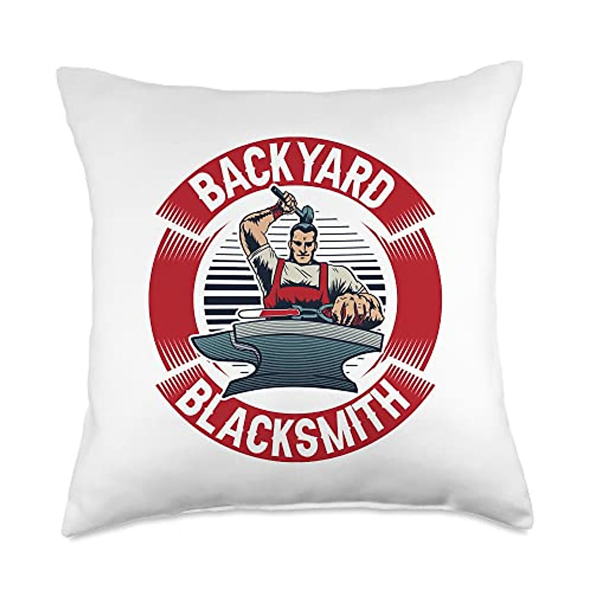 Forging Equipment Starter Kit Gifts For Beginners Backyard Hobby Legend Forging Anvil Blacksmith Throw Pillow, 18x18, Multicolor