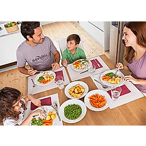 EasyDancing Salad Dessert Plate 7.5inch White Porcelain Dinner Set of 6 with Round Flat Design Good for the Gift