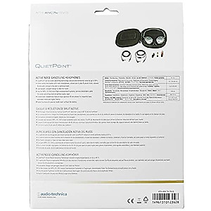Audio-Technica ATH-ANC7b-SViS QuietPoint Noise-Cancelling Headphones with In-Line Mic & Control,Black