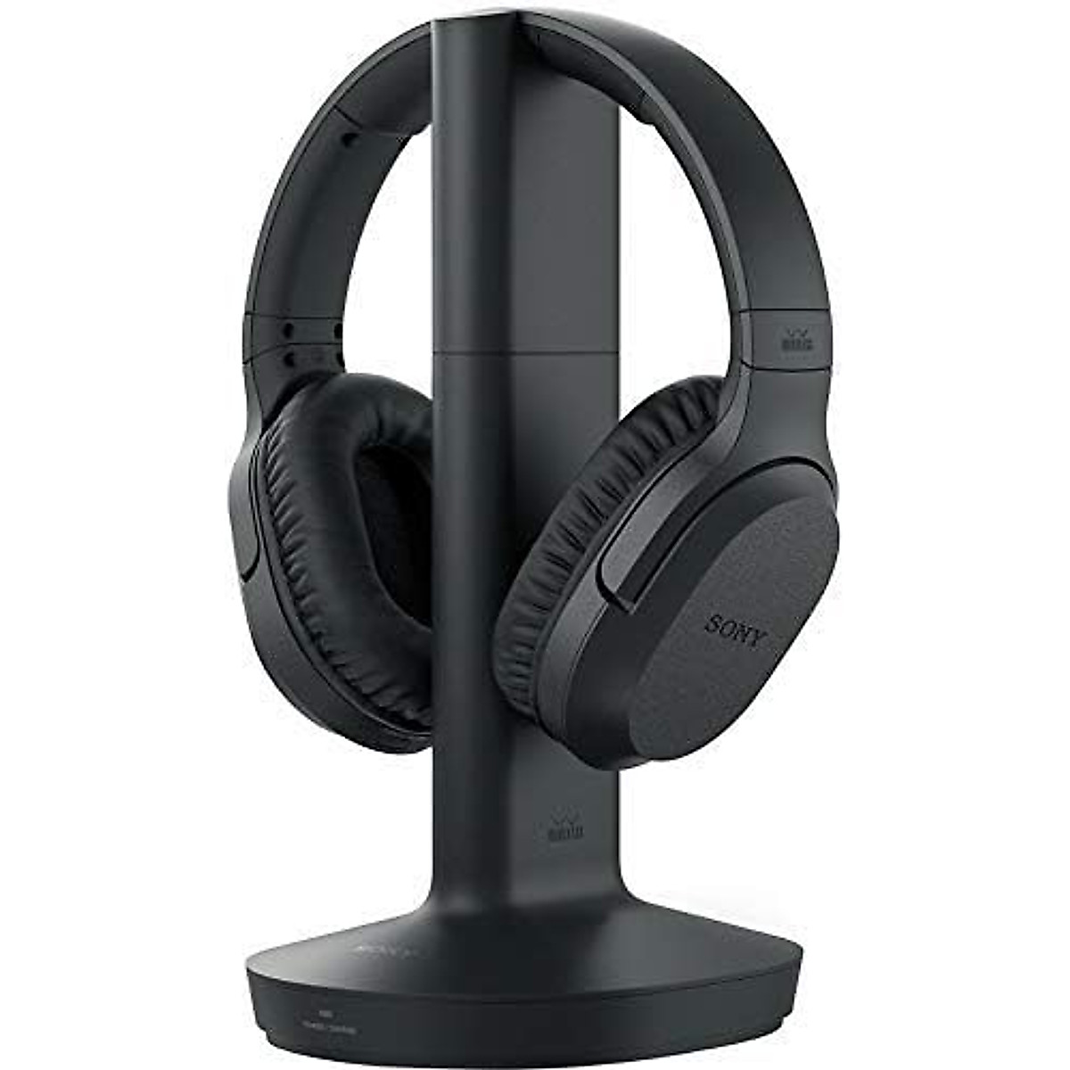 Sony Wireless RF Home Theater TV Headphones with Transmitter - 150-ft Wireless Range, Up to 20 Hours of Play Time (Black) & Zonoz Microfiber Cleaning Cloth Bundle