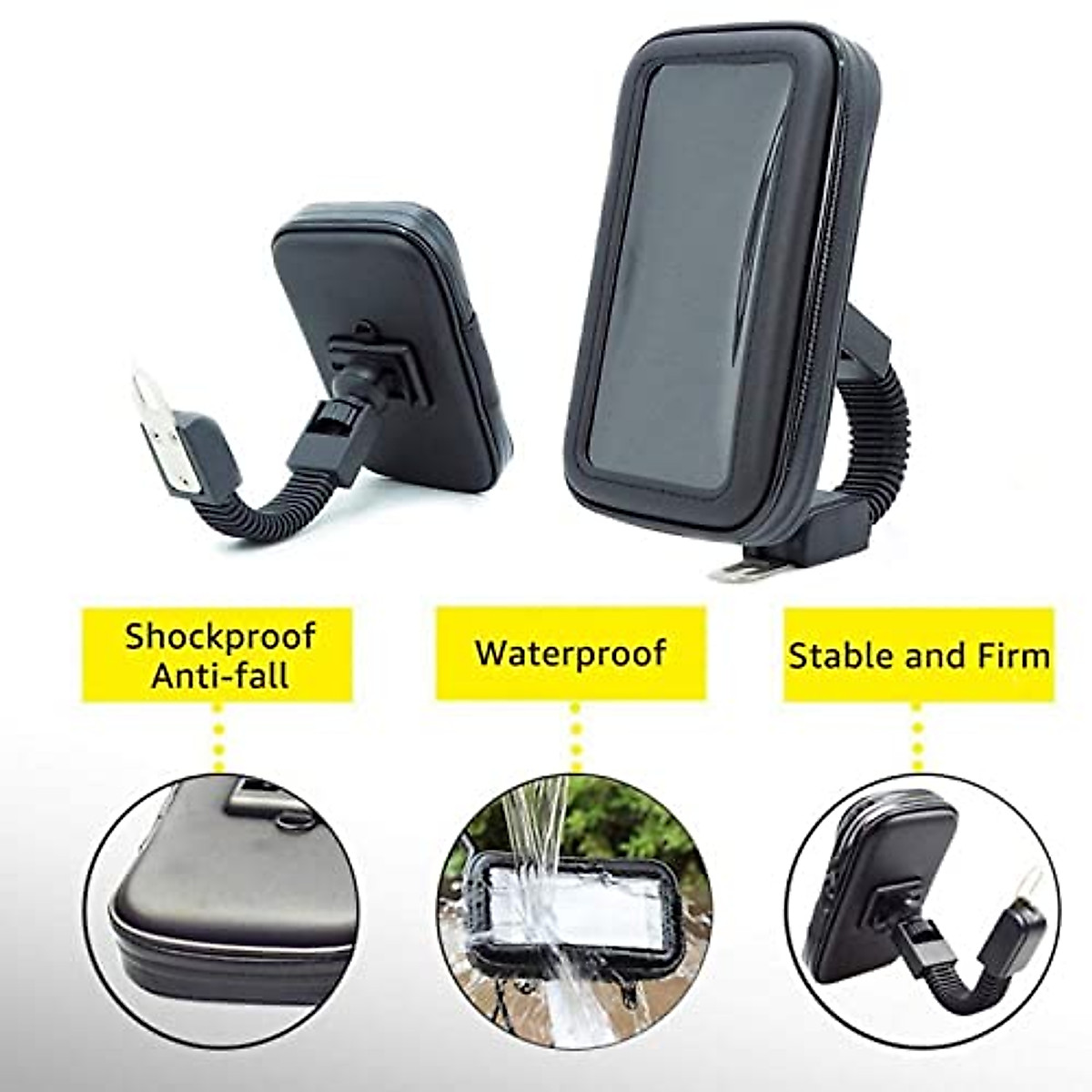 ICOBES Mobile Phone Stand Motorcycle Telephone Holder Support Bicycle Rear View Mirror Stand Mount Waterproof Scooter Motorbike Phone Bag for