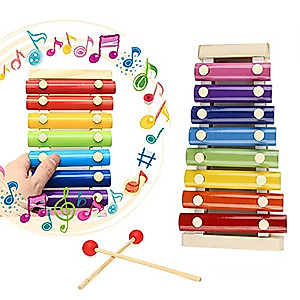 Tvoip Wooden Xylophone Toys Musical Creative Wooden Instruments 8 Notes xilofono children Baby Musical Toys Development