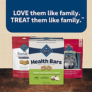 Blue Buffalo Mini Health Bars Crunchy Dog Biscuits, Oven-Baked With Natural Ingredients, Apples & Yogurt, 2-lb Box