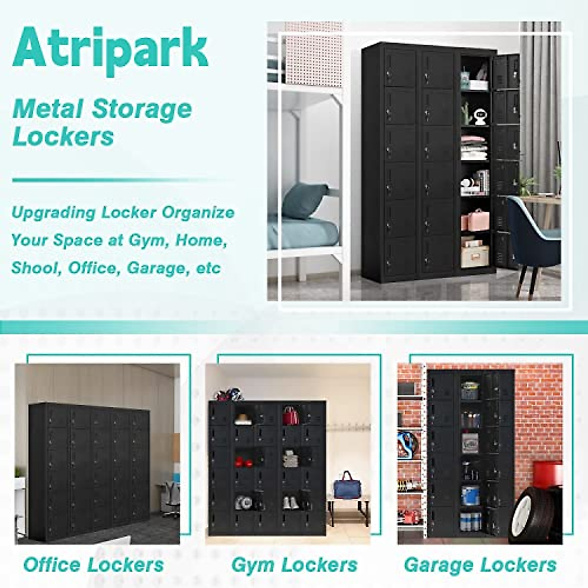 Atripark Metal Locker for Office Storage Locker Employees Locker for School Gym Lockers Corridor Locker 6 Tier 6 Door