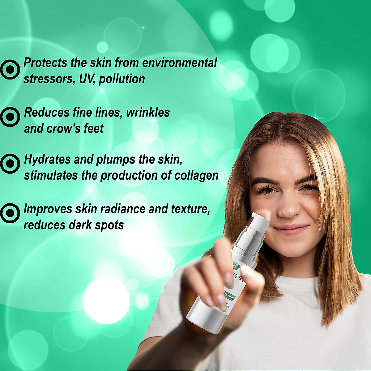 TRUESSE AHA Collagen Serum - Serum for Face - Collagen Peptide - Nighttime Moisturizer - Anti-Aging Serum - Overnight Facial Serum, 1 fl oz…