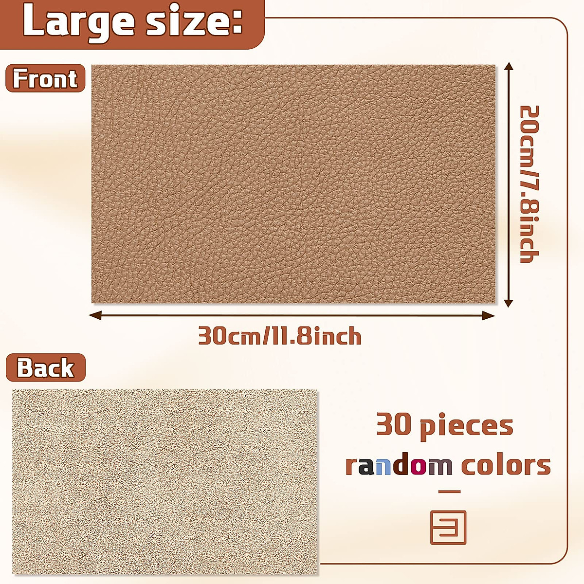 Amylove 30 Pcs Genuine Leather Sheets for Craft 12 x 7.8 Inch Tooling Leather Material 5lb