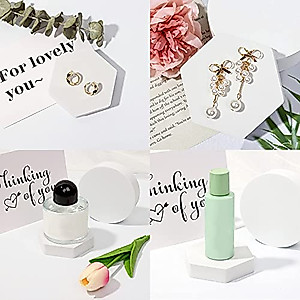 Goshoot 6 Pcs Product Photography Props Cube, Foam Solid Blocks Geometric Shapes for Jewelry, Makeup and Accessories Modeling and Decoration - White