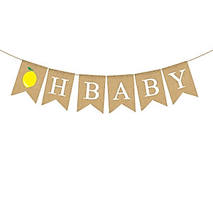 Natural Jute Burlap Banner Lemon Theme Baby Shower Party Decoration Fireplace Mantle Decoration