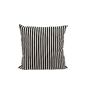 Creative Co-Op Square Cotton Woven Stripes Throw Pillow, Black