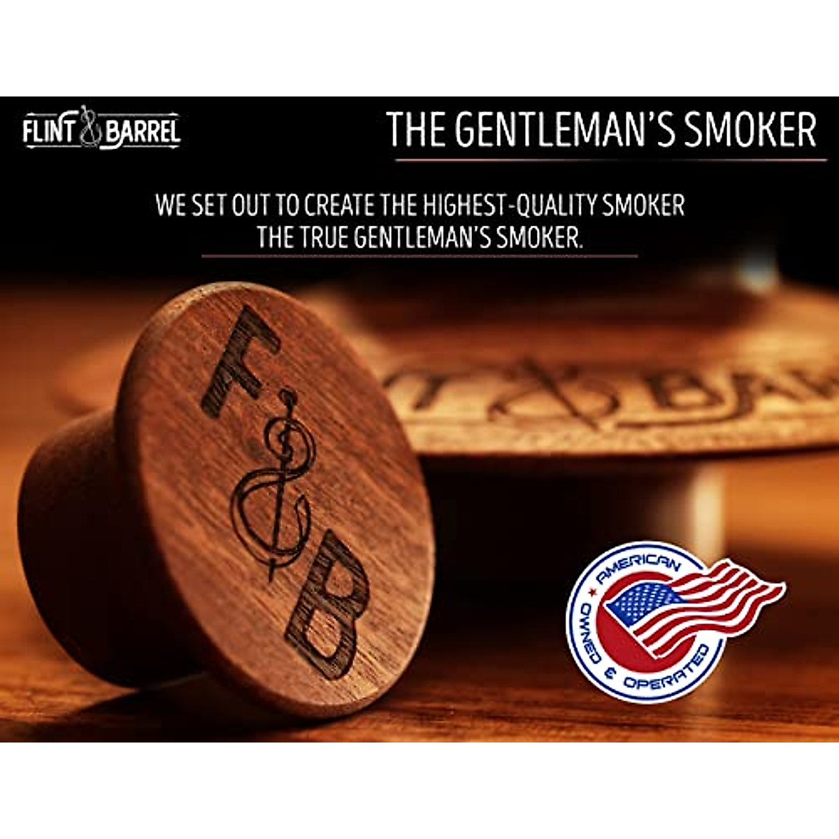 Flint & Barrel Cocktail Smoker Kit with Torch and Wood Chips, 4 Flavors - Old Fashioned Smoker Kit, Bourbon & Whiskey Drink Smoker Infuser Kit - Whiskey Gifts for Men, Dad, Husband (No Butane)