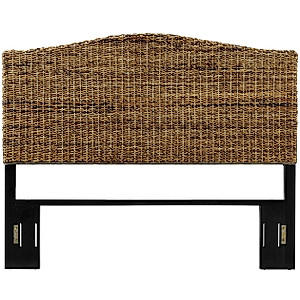 Crosley Furniture Serena Handwoven Natural Fiber Rattan Bed Headboard, Banana Leaf, Queen