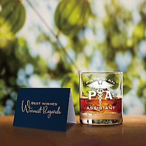 TOUNER PA Physician Assistant Whiskey Glass with Gift Box, Nurse Gift for Dentist, Dental, Medical, Hygienist, Doctor, Nurse, Coworker, Retirement Gifts for Nurse, Graduation Gift for Nurse